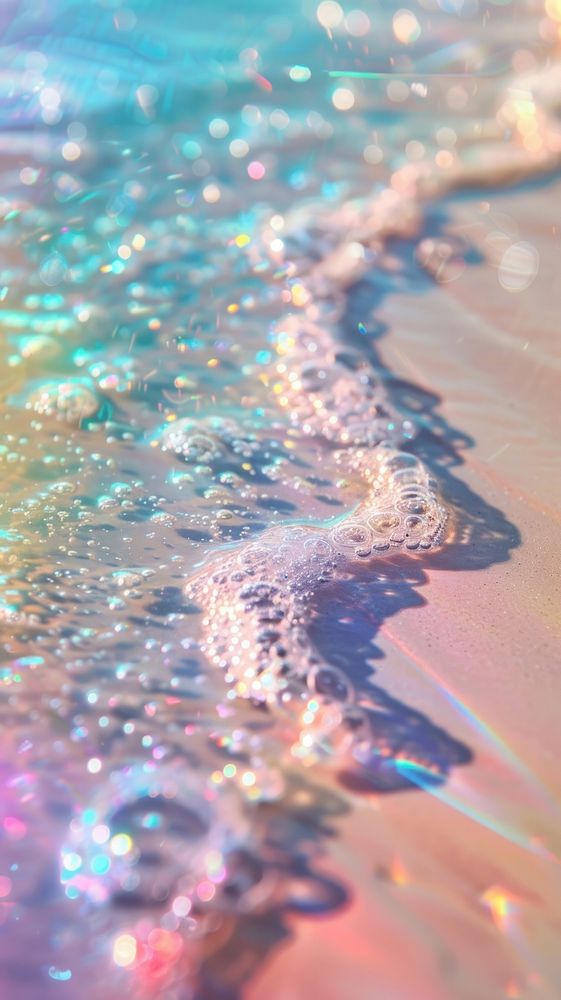 Colorful beach waves with bubbles | Free Photo - rawpixel