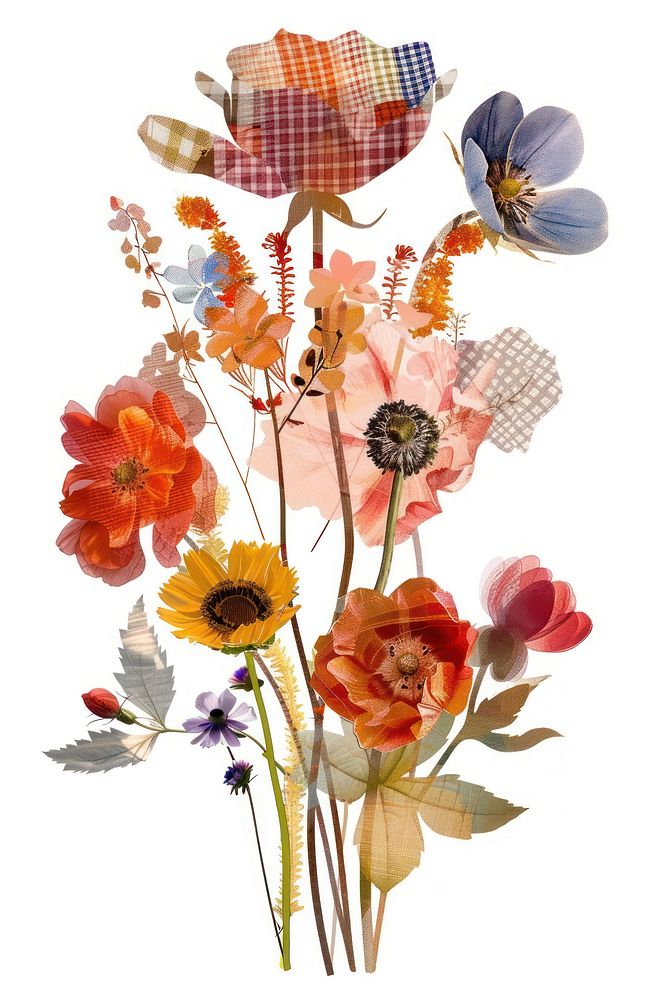 Colorful floral patchwork illustration | Premium Photo Illustration ...