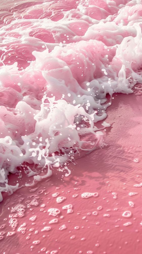 Vibrant pink ocean waves shore | Free Photo - rawpixel