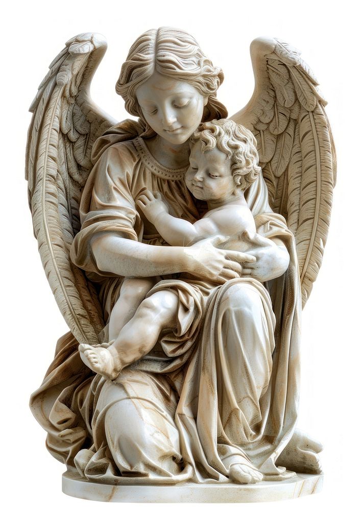 Angel holding child sculpture | Free Photo - rawpixel