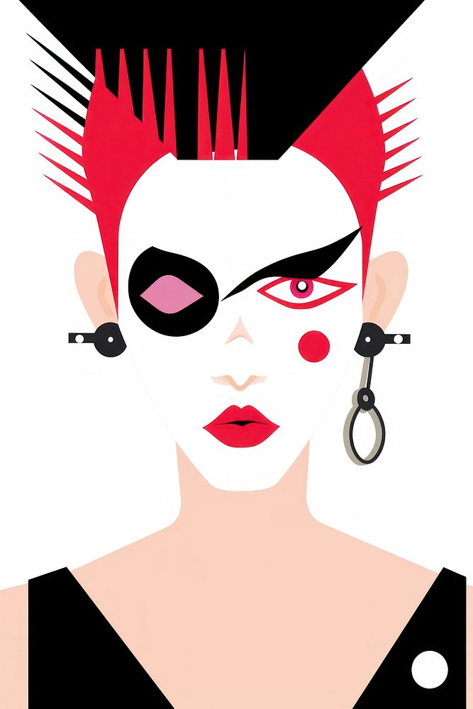 Bold punk-inspired abstract portrait | Free Photo Illustration - rawpixel