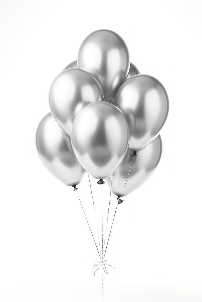 Shiny silver balloons cluster celebration | Free Photo Illustration ...