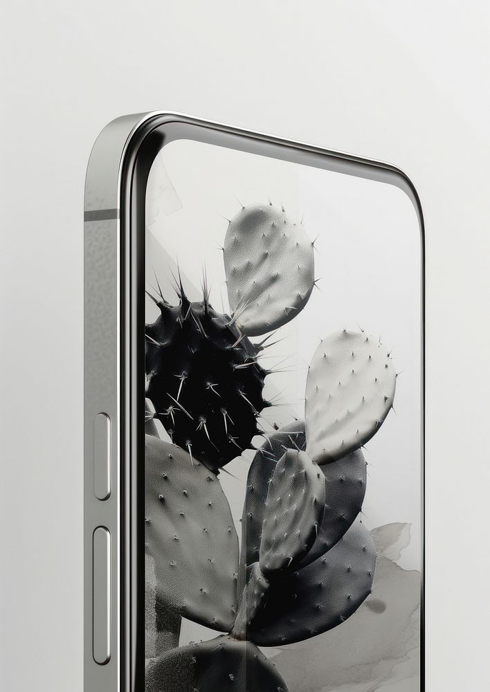 Sleek smartphone mockup with cactus | Premium PSD Mockup - rawpixel
