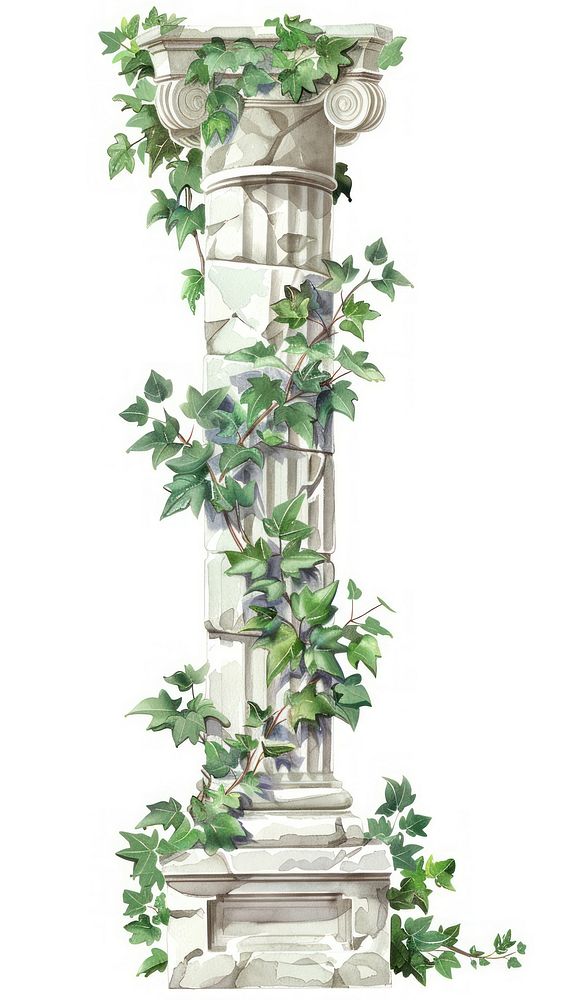 Ancient column with ivy | Free Photo Illustration - rawpixel