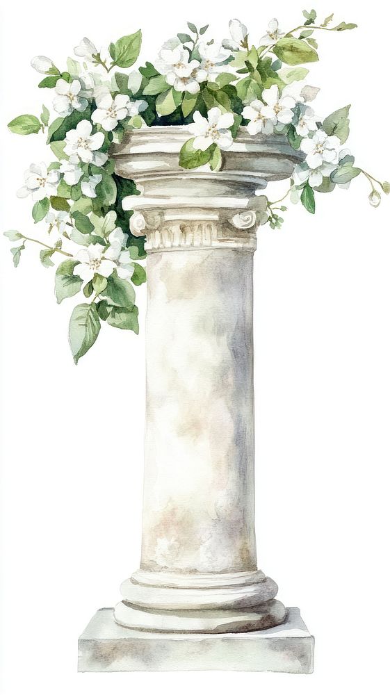 Elegant floral pillar illustration | Free Photo Illustration - rawpixel