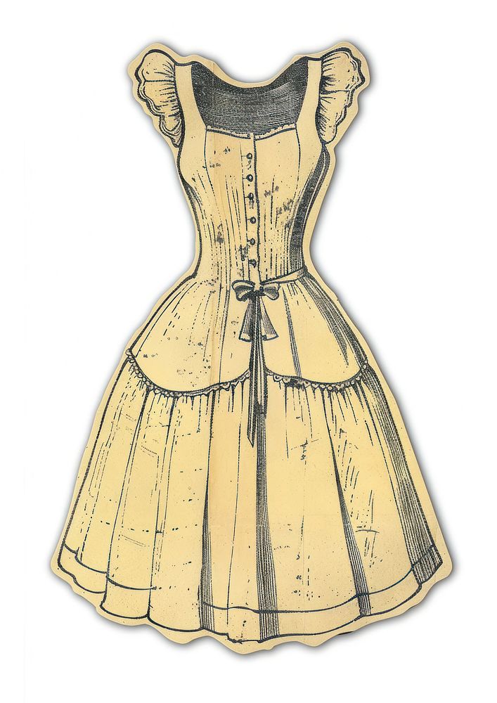 Vintage dress illustration sketch | Free Photo Illustration - rawpixel