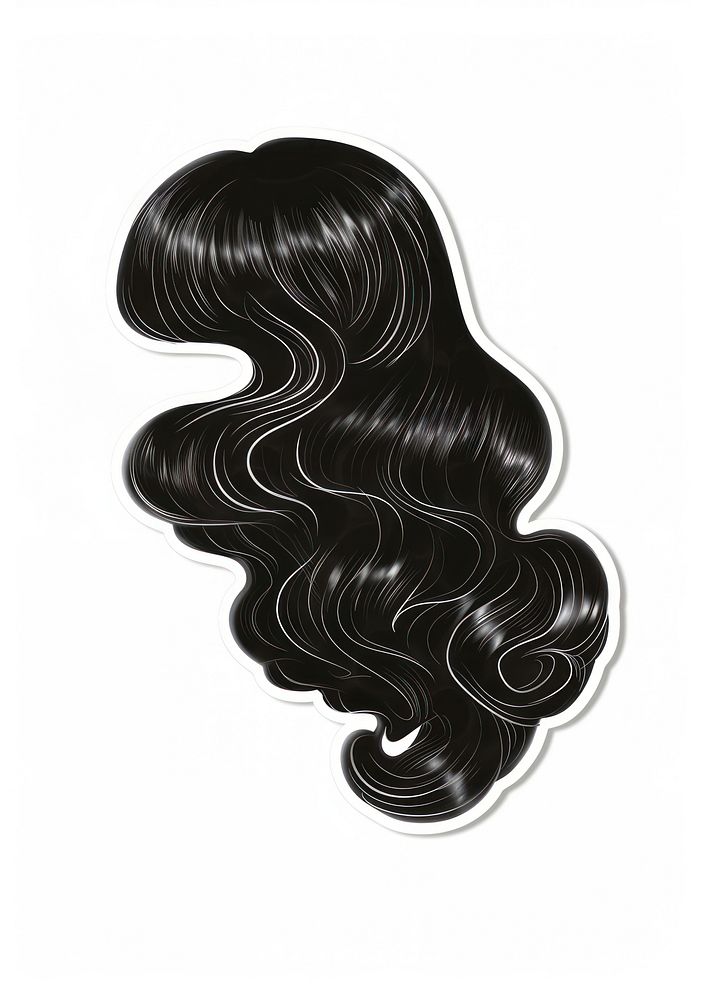 Elegant black wavy hair illustration | Free Photo Illustration - rawpixel