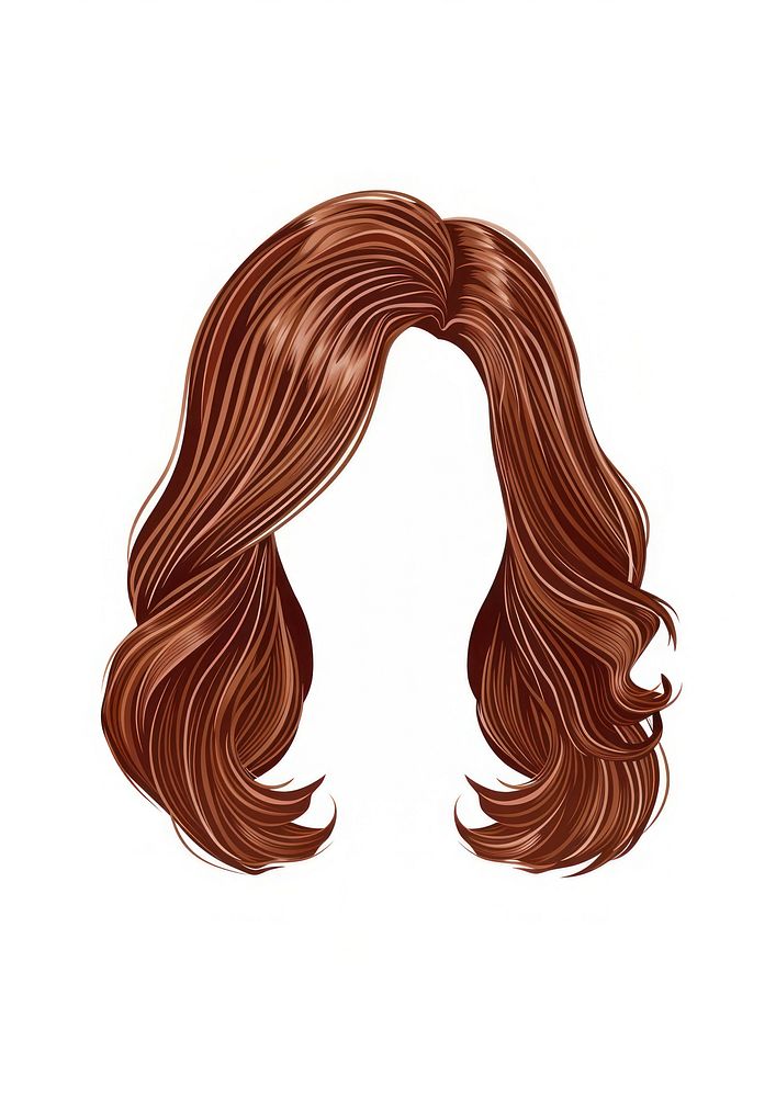 Stylish brown wavy hair illustration | Free Photo Illustration - rawpixel