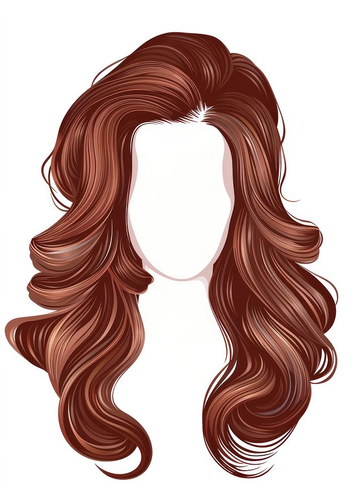 Elegant wavy brown hair illustration | Free Photo Illustration - rawpixel