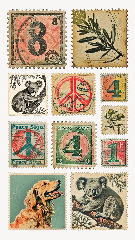 Vintage stamp design element set | Free Photo - rawpixel
