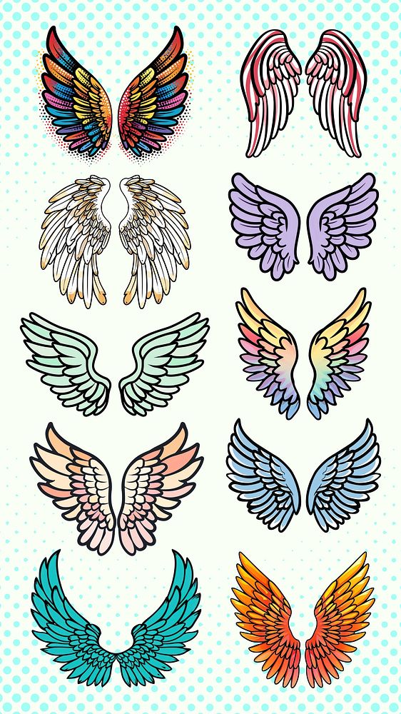 Wing design element set | Free Photo - rawpixel