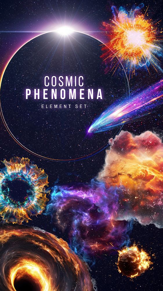 Cosmic phenomena design element set | Free Photo - rawpixel