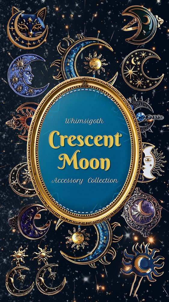 Whimsigoth crescent moon design element | Free Photo - rawpixel