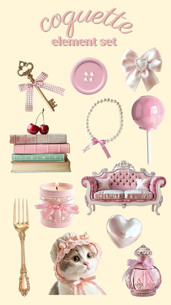 Aesthetic pink coquette design element | Free Photo - rawpixel