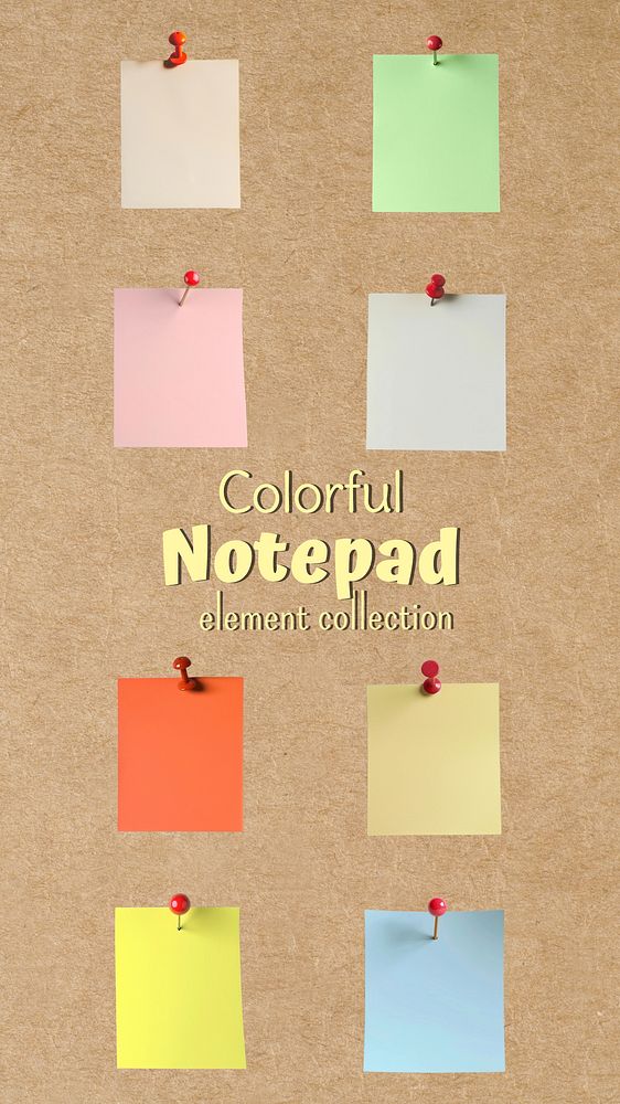 Pinned notepad design element set | Free Photo - rawpixel