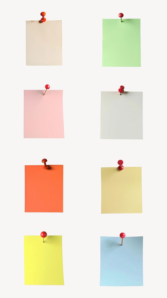 Pinned notepad design element set | Free Photo - rawpixel