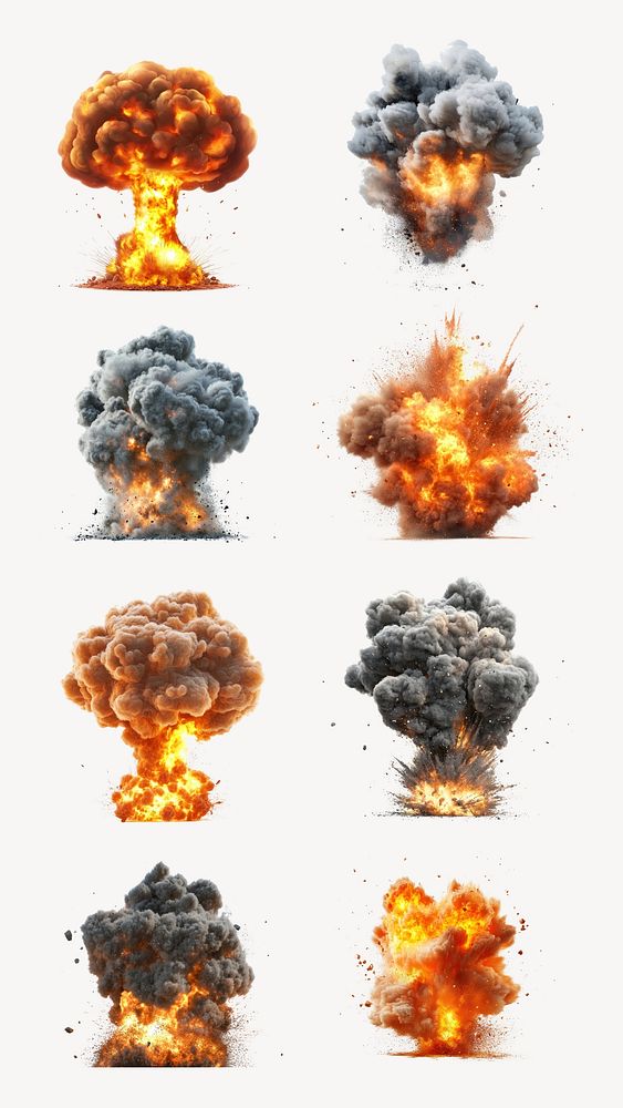 Bomb explosion design element set | Free Photo - rawpixel
