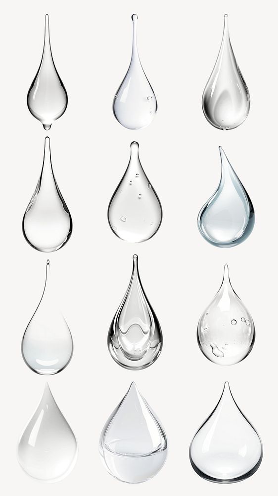 Waterdrops effect design element set | Free Photo - rawpixel
