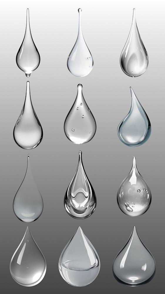 Waterdrops effect design element set | Free Photo - rawpixel