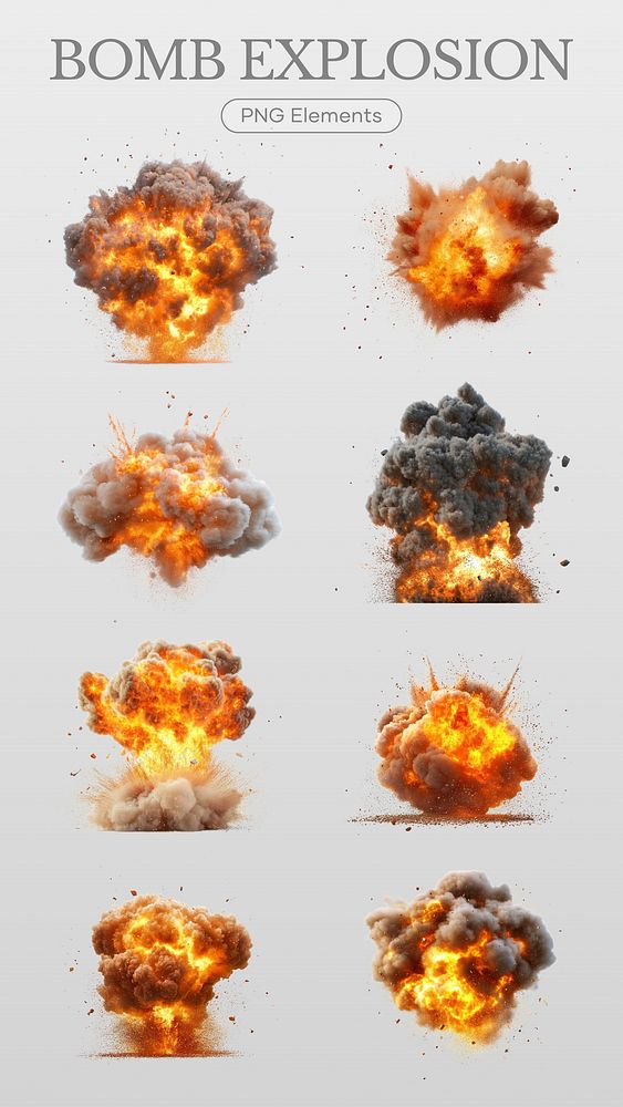 Bomb explosion design element set | Free Photo - rawpixel