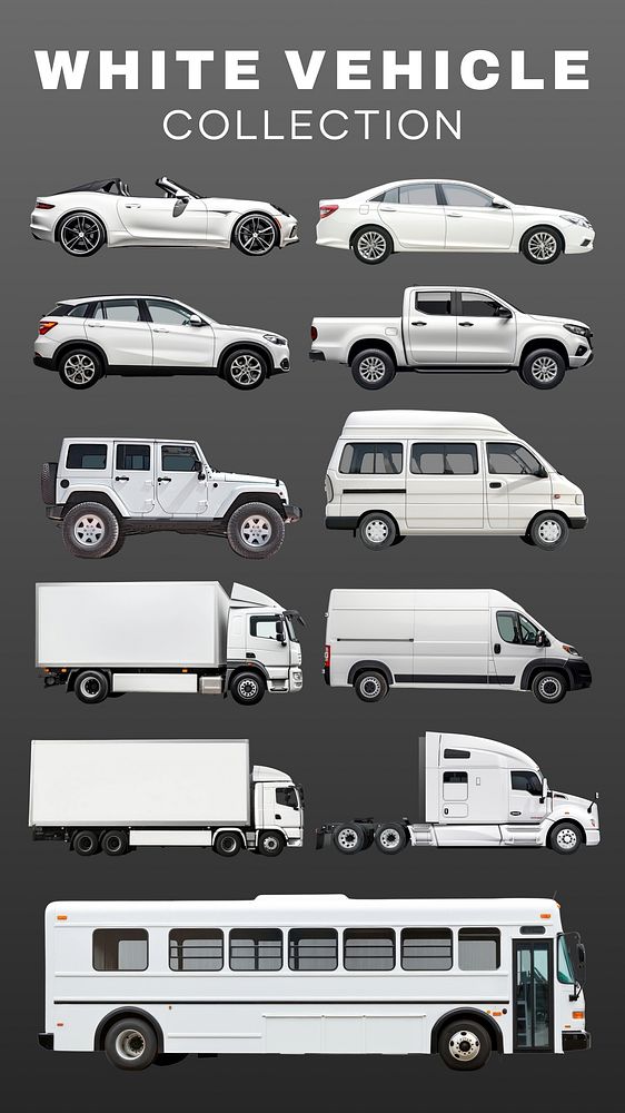 White car design element set | Free Photo - rawpixel