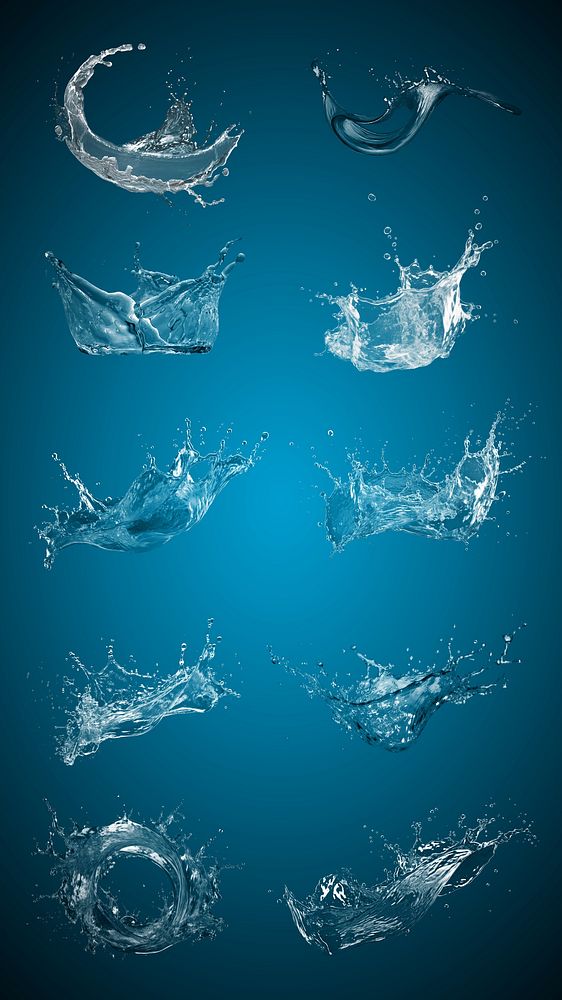 Water splash design element set | Premium Photo - rawpixel