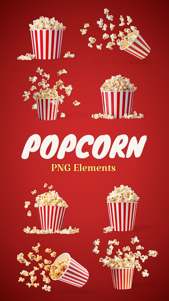 Popcorn design element set | Free Photo - rawpixel