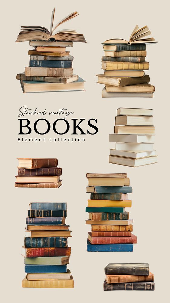 Stacked vintage books design element | Free Photo - rawpixel