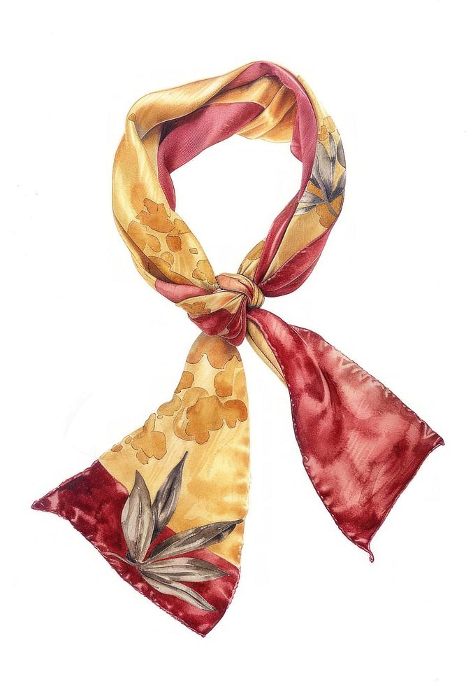 Elegant floral silk scarf illustration | Free Photo Illustration - rawpixel