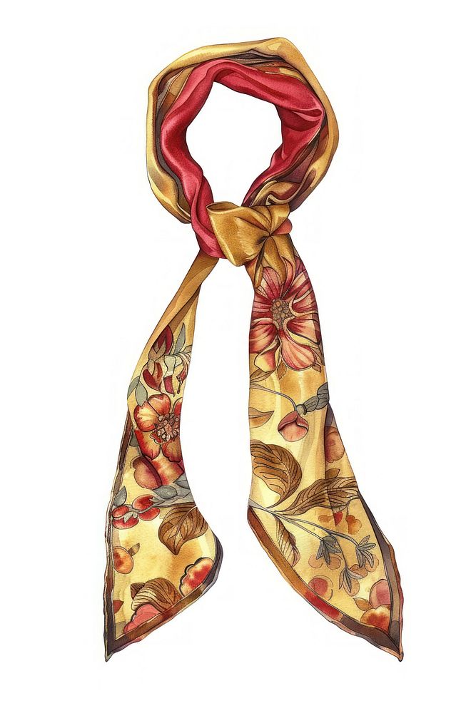 Elegant floral silk scarf illustration | Free Photo Illustration - rawpixel