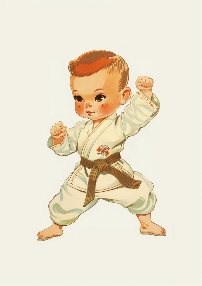 Cute baby in karate uniform | Free Photo Illustration - rawpixel