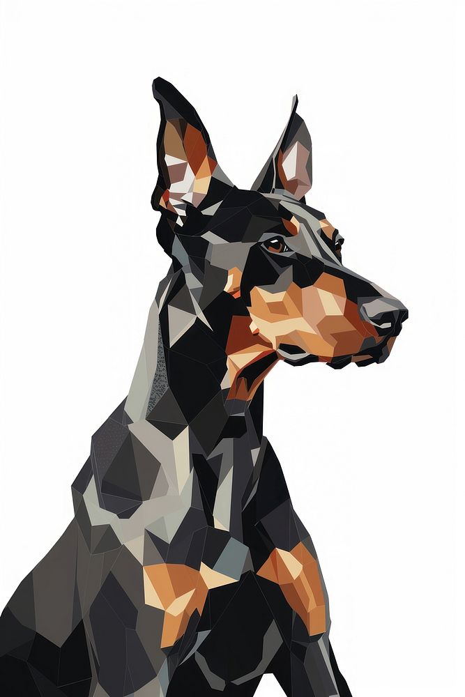 Geometric Doberman Pinscher dog illustration | Free Photo Illustration ...