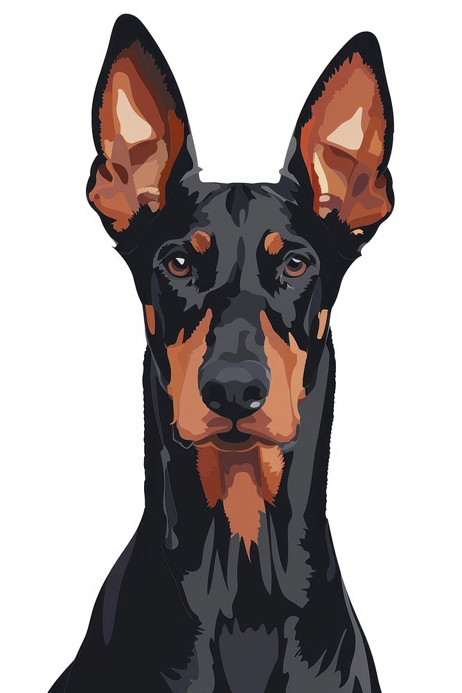 Doberman dog digital illustration | Free Photo Illustration - rawpixel