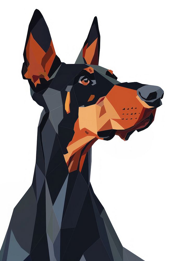 Geometric Doberman dog illustration | Free Photo Illustration - rawpixel