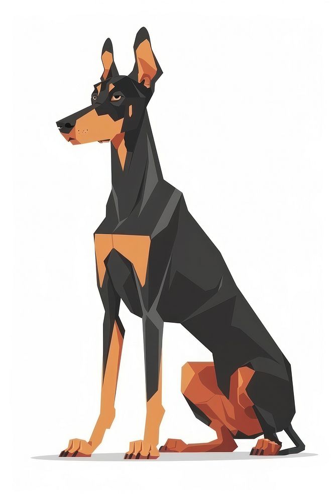 Geometric Doberman dog illustration | Free Photo Illustration - rawpixel