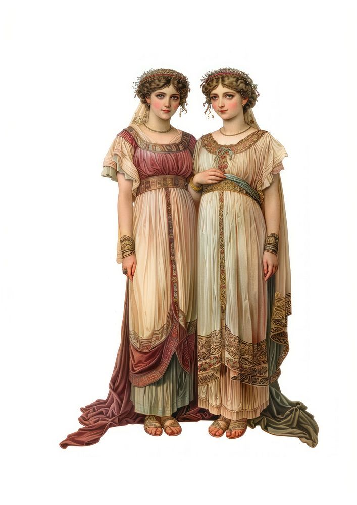 Elegant classical twin sisters portrait | Free Photo Illustration ...