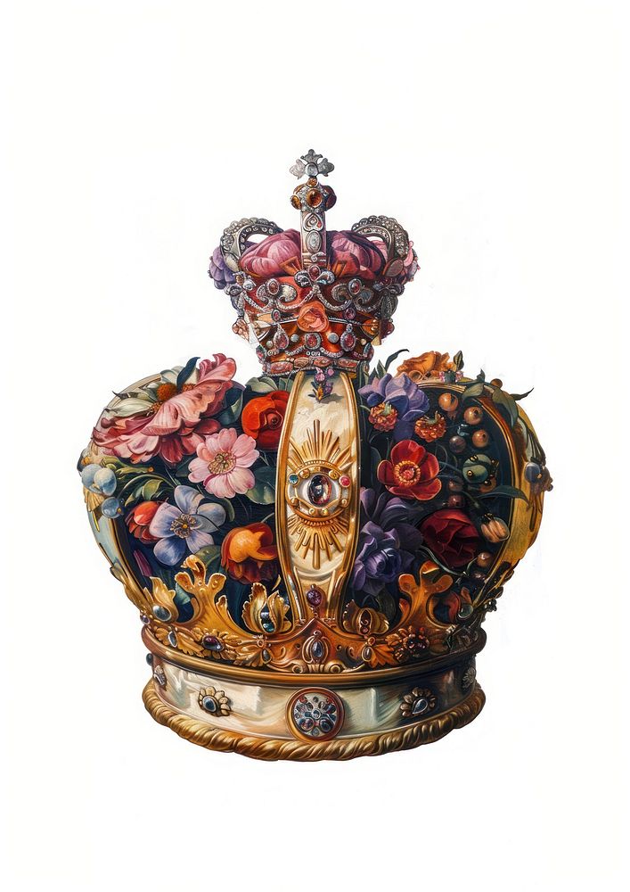 Floral crown ornate royalty elegance | Free Photo Illustration - rawpixel