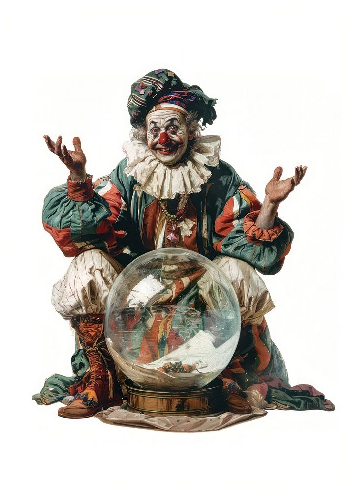 Vintage clown crystal ball illustration | Free Photo Illustration ...