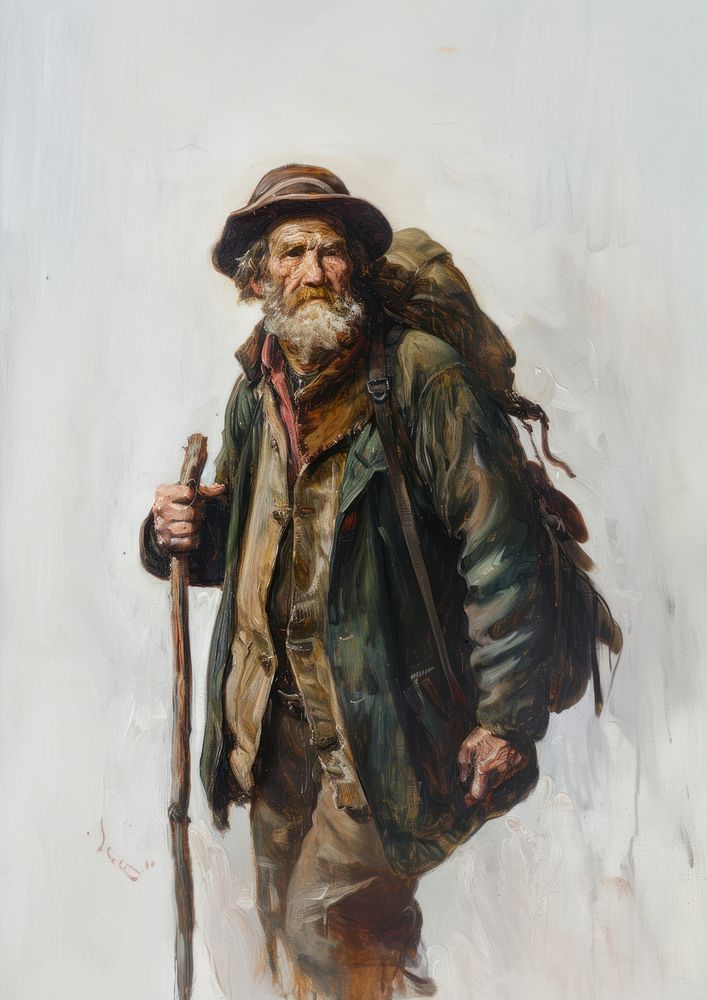 Vintage rugged traveler portrait | Free Photo Illustration - rawpixel
