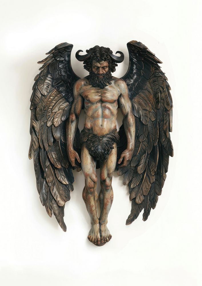 Mythical winged humanoid statue | Free Photo Illustration - rawpixel