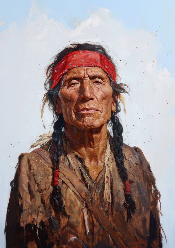 Native American portrait painting | Free Photo Illustration - rawpixel