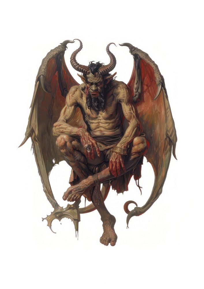 Dark fantasy demonic winged creature | Free Photo Illustration - rawpixel