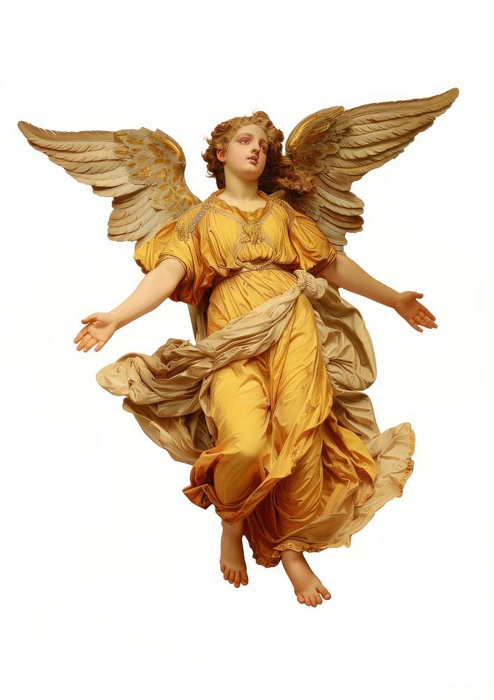Graceful angel in golden robes | Free Photo Illustration - rawpixel