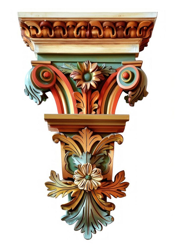 Colorful ornate architectural column | Free Photo Illustration - rawpixel
