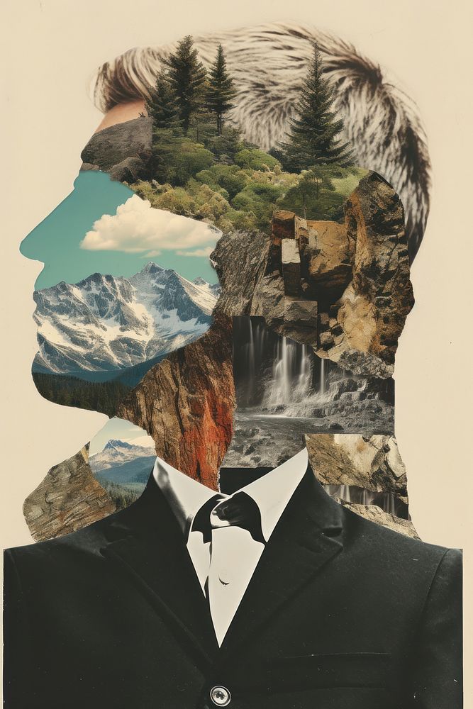 Nature man head collage waterfall | Free Photo - rawpixel