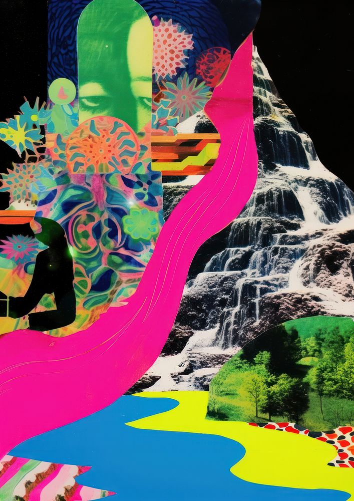 Psychedelic collage nature art. | Free Photo - rawpixel