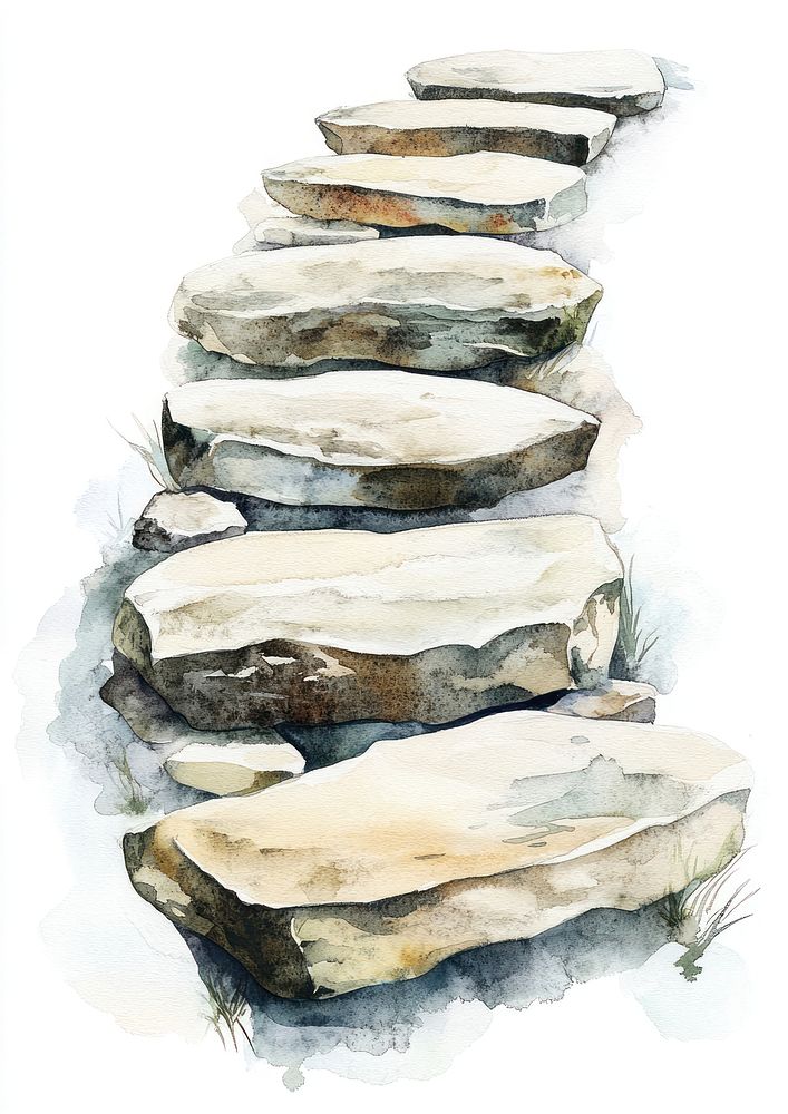 Simple stone path art illustration | Free Photo Illustration - rawpixel