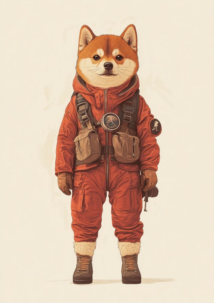 Shiba costumes wearing Pilot animal | Free Photo Illustration - rawpixel