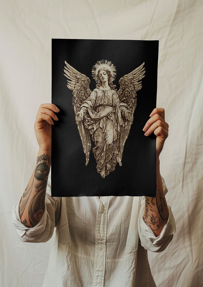Angel artwork poster mockup | Premium PSD Mockup - rawpixel