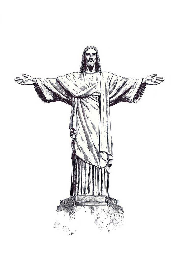 Christ redeemer art illustration drawing. | Free Photo Illustration ...
